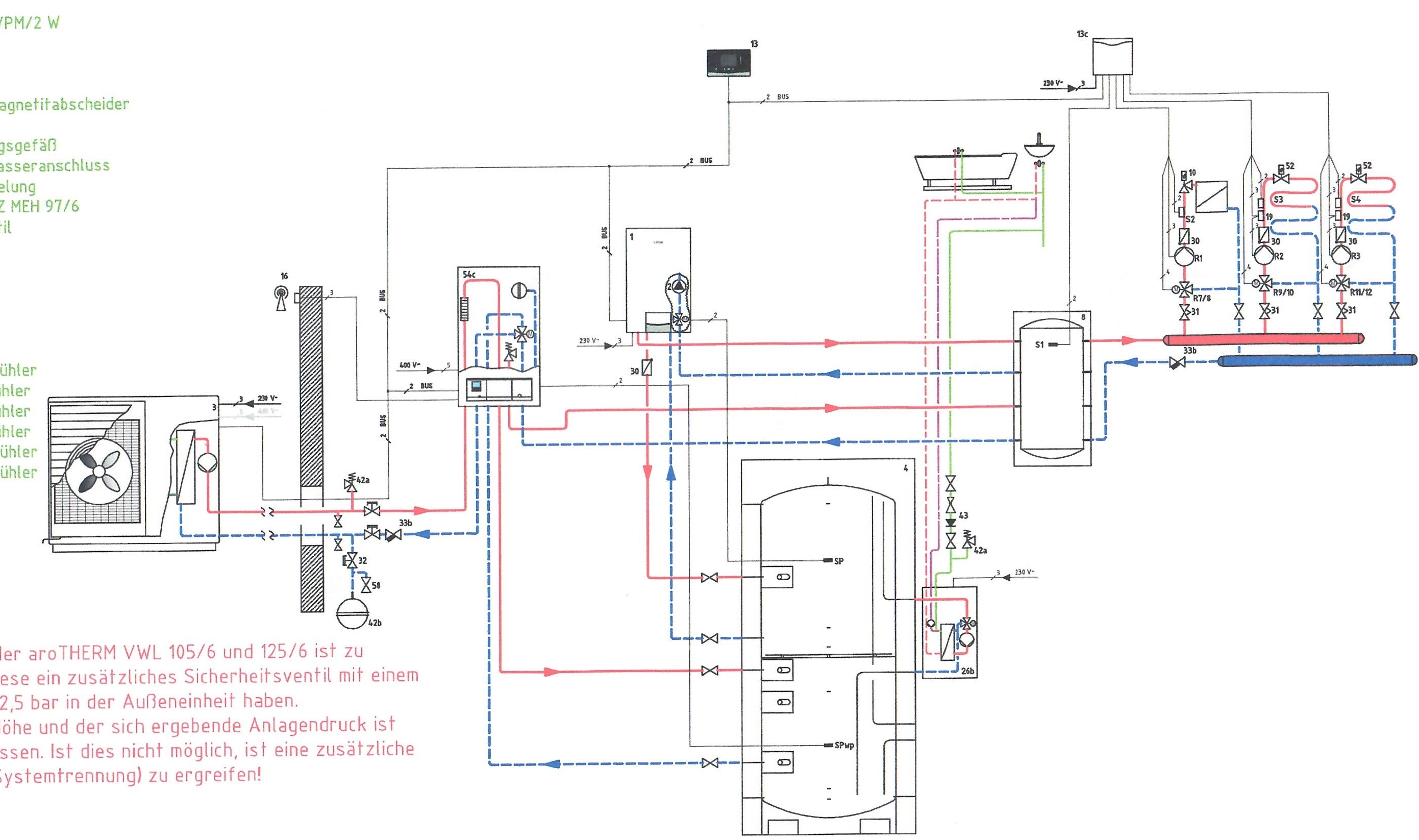Vaillant Hybrid WP Gas- Fehler im Hydraulikplan - HaustechnikDialog